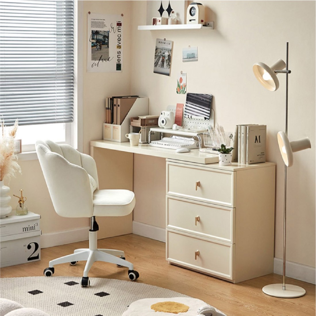Colette Study Table with Chest of 3 Drawers | MUMU Living