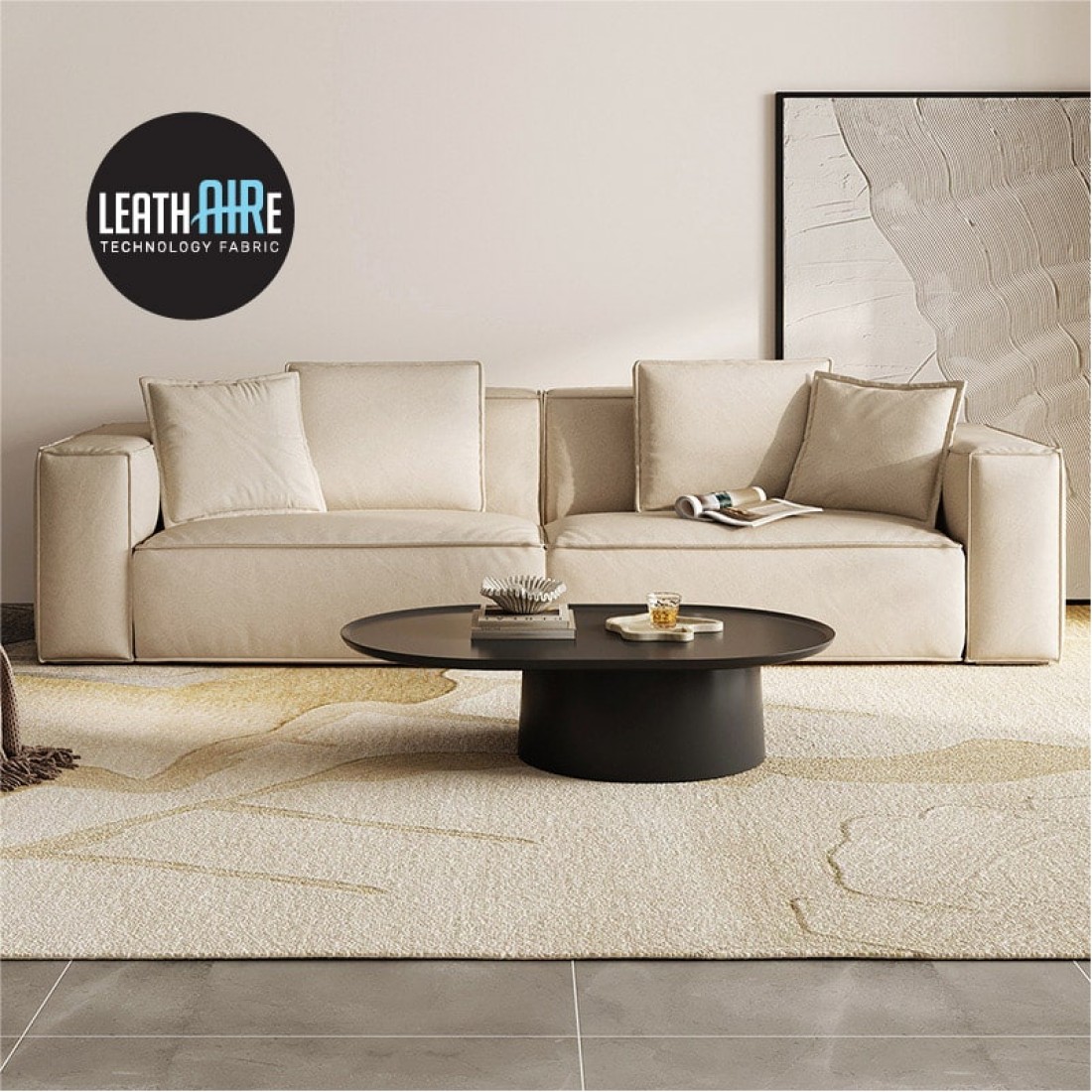 Sofas : Asher Leathaire 4 Seaters Sofa (2.82m) - Pet Friendly ...
