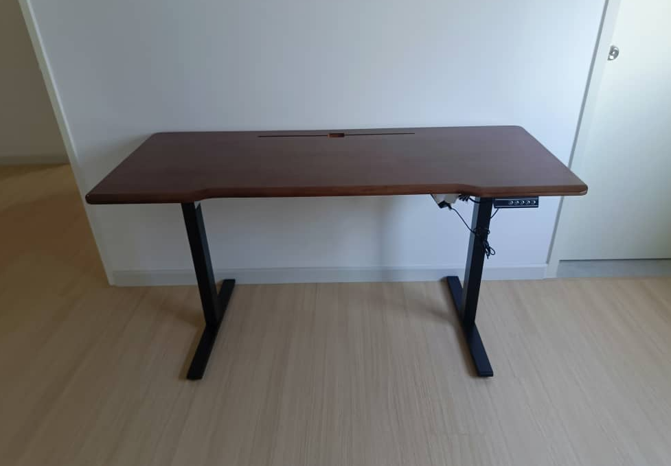 Mia Walnut Solid Wood Smart Height Adjustable Study Table ...